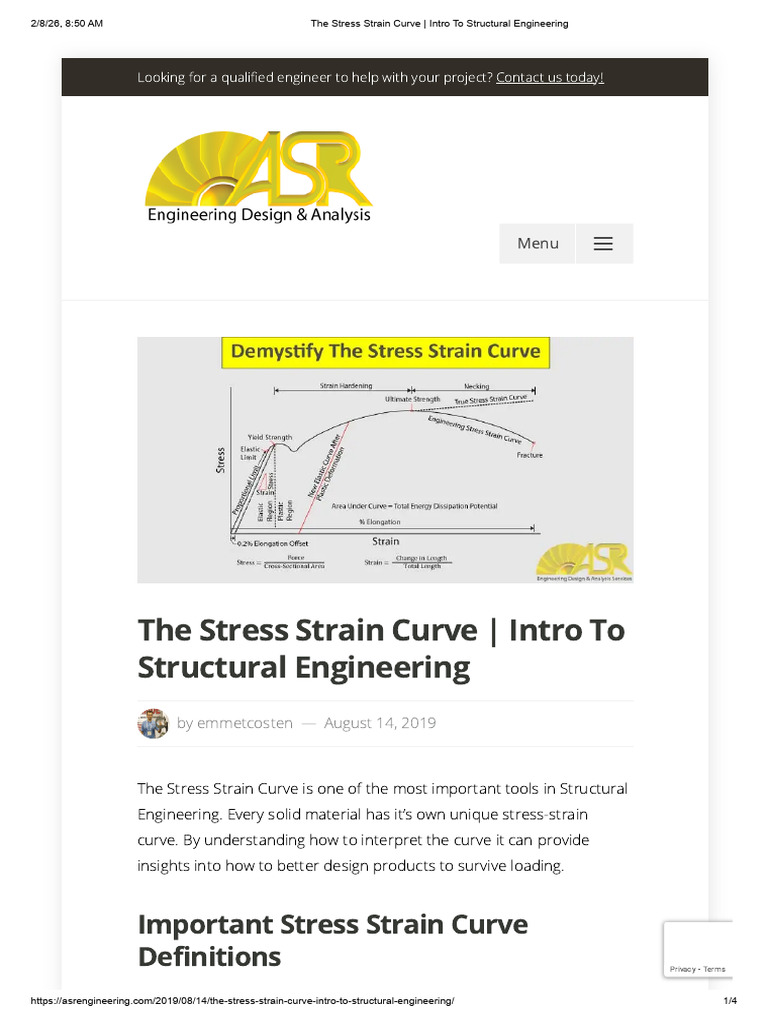 The Stress Strain Curve - Intro To Structural Engineering | PDF ...