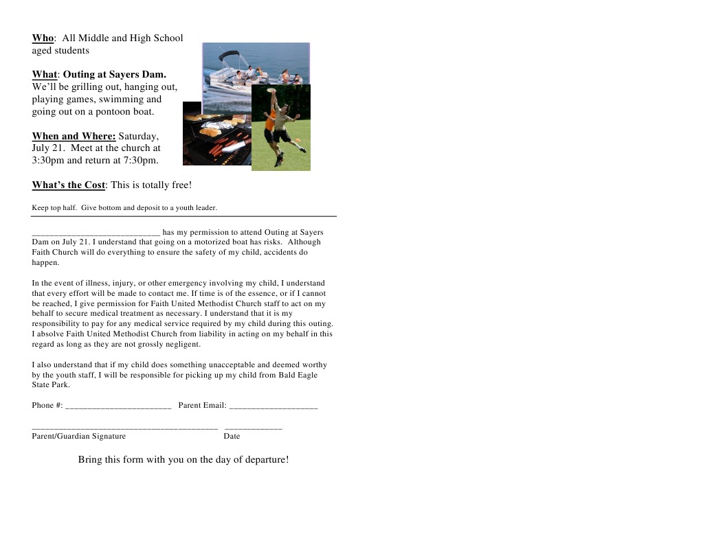 Free Youth Outing at Sayers Dam | PDF