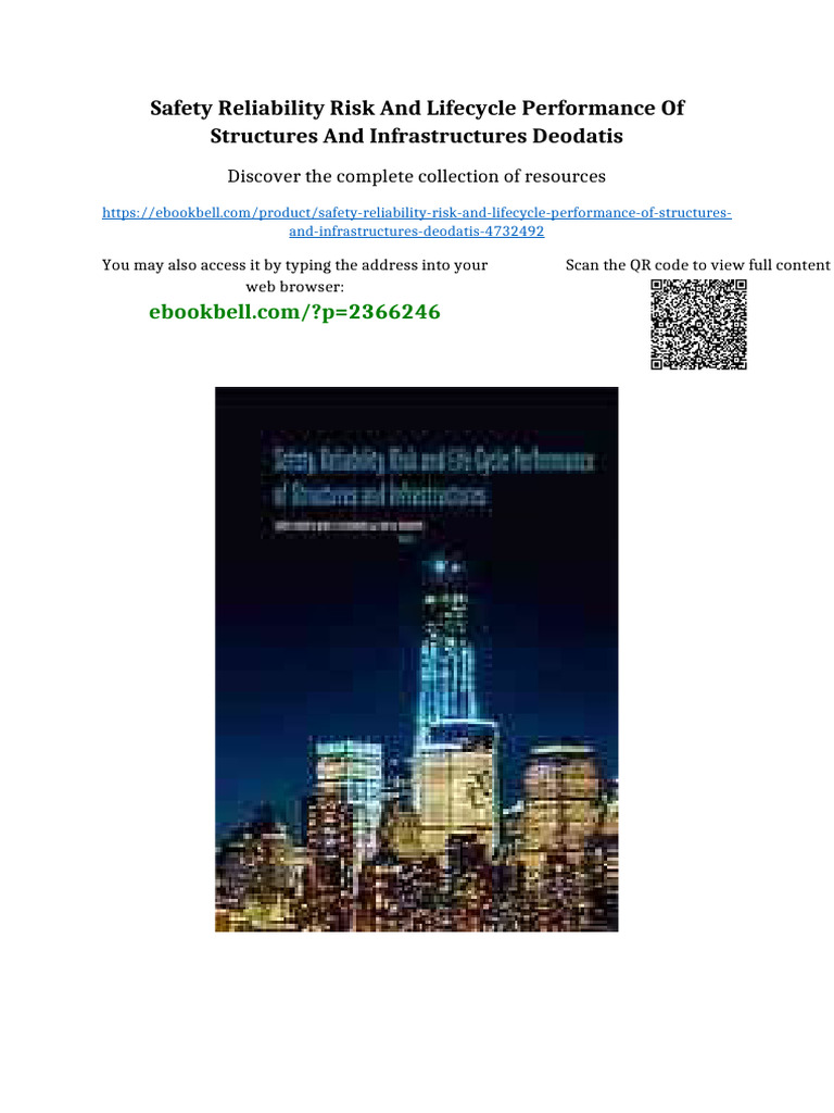 Safety Reliability Risk and Lifecycle Performance of Structures and ...
