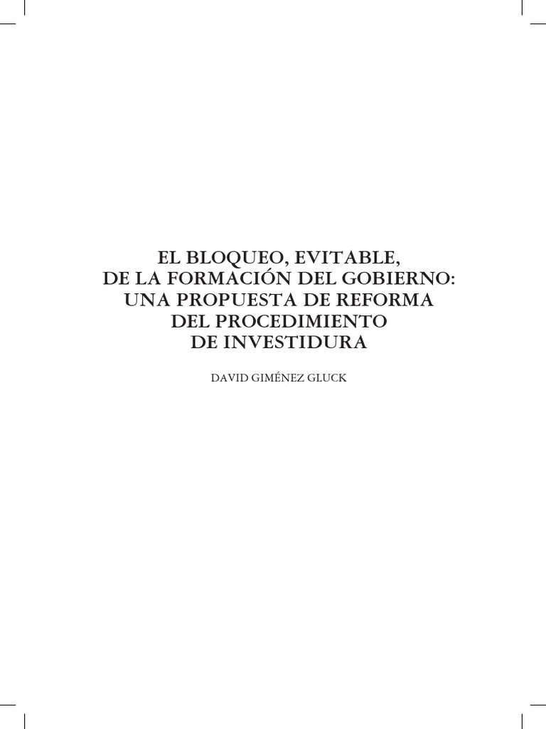 Lectura - David Giménez Gluck | PDF | Jefes de estado | Parlamento