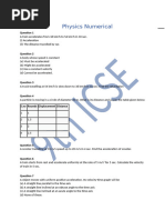 Class9 Physics Motion 50 Numericals | PDF