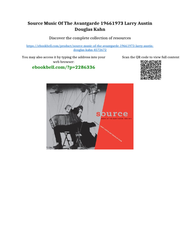 Source Music of The Avantgarde 19661973 Larry Austin Douglas Kahn PDF ...