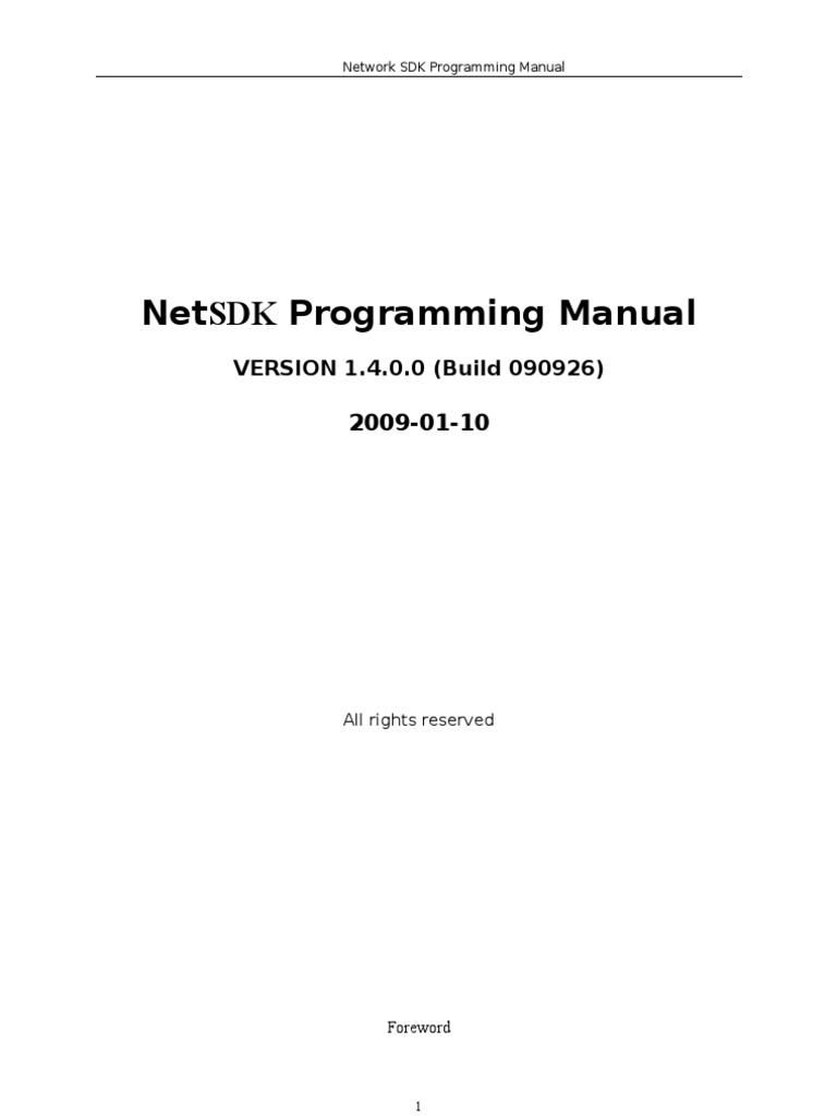 NetSDK Programming Manual | PDF | Computer Network | Application Programming Interface