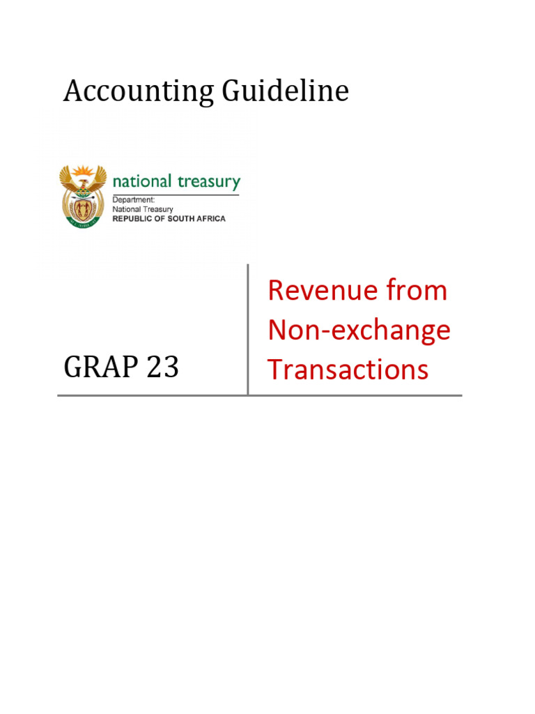 Accounting Guideline - GRAP 023 Revenue From Non-Exchange Transactions ...