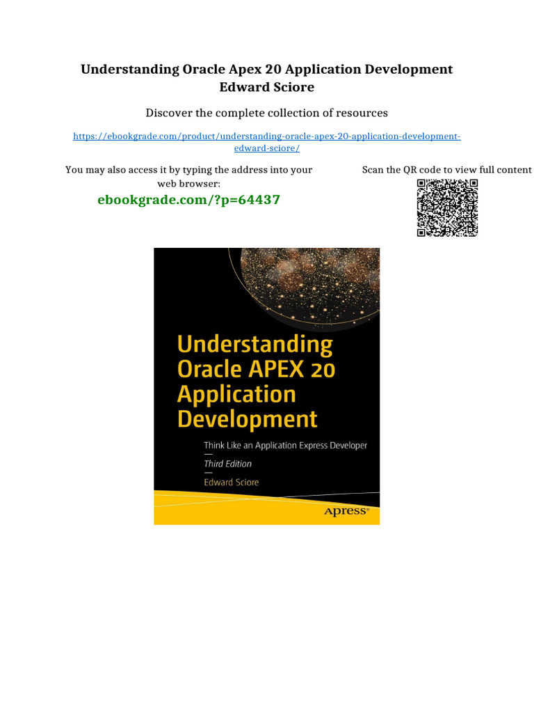Understanding Oracle APEX 20 Application Development Edward Sciore ...