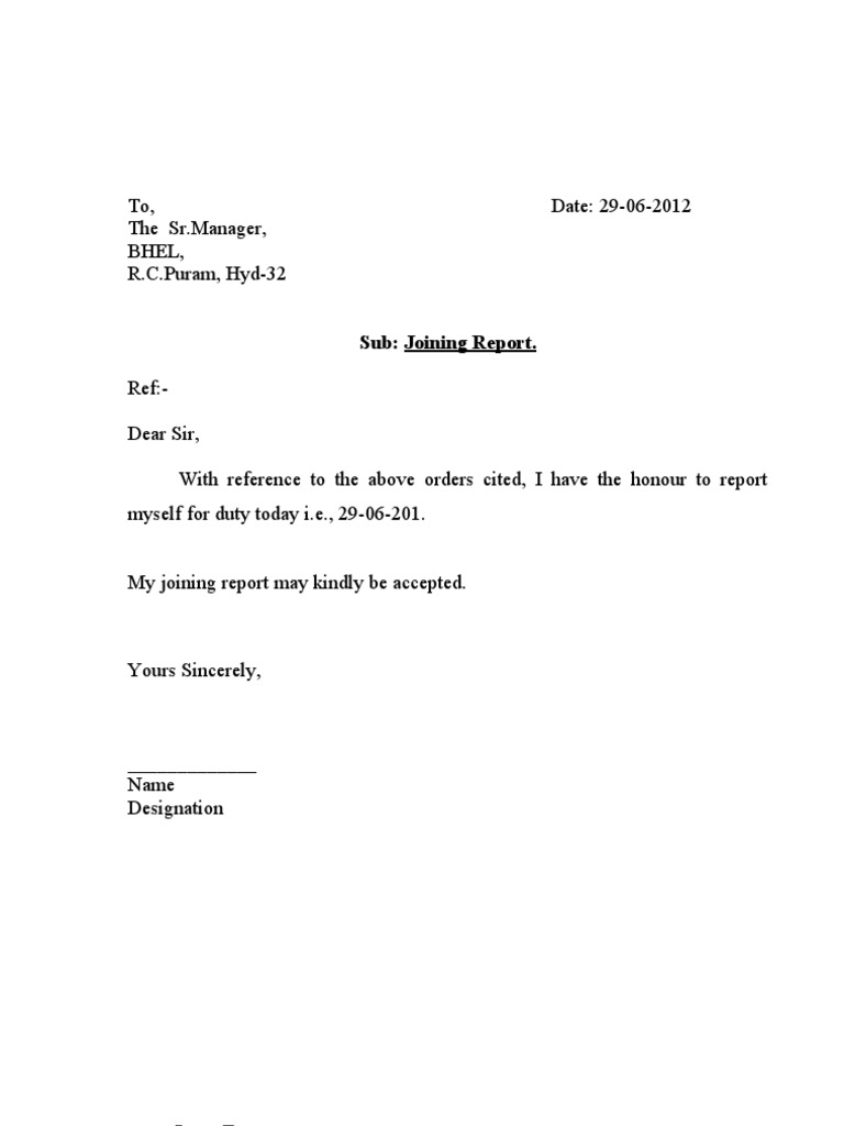 How To Write A Joining Letter Report | PDF | Finance & Money Management ...