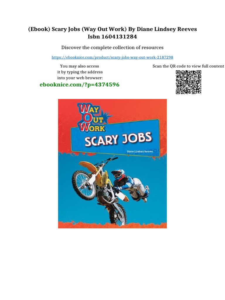(Ebook) Scary Jobs (Way Out Work) by Diane Lindsey Reeves ISBN ...