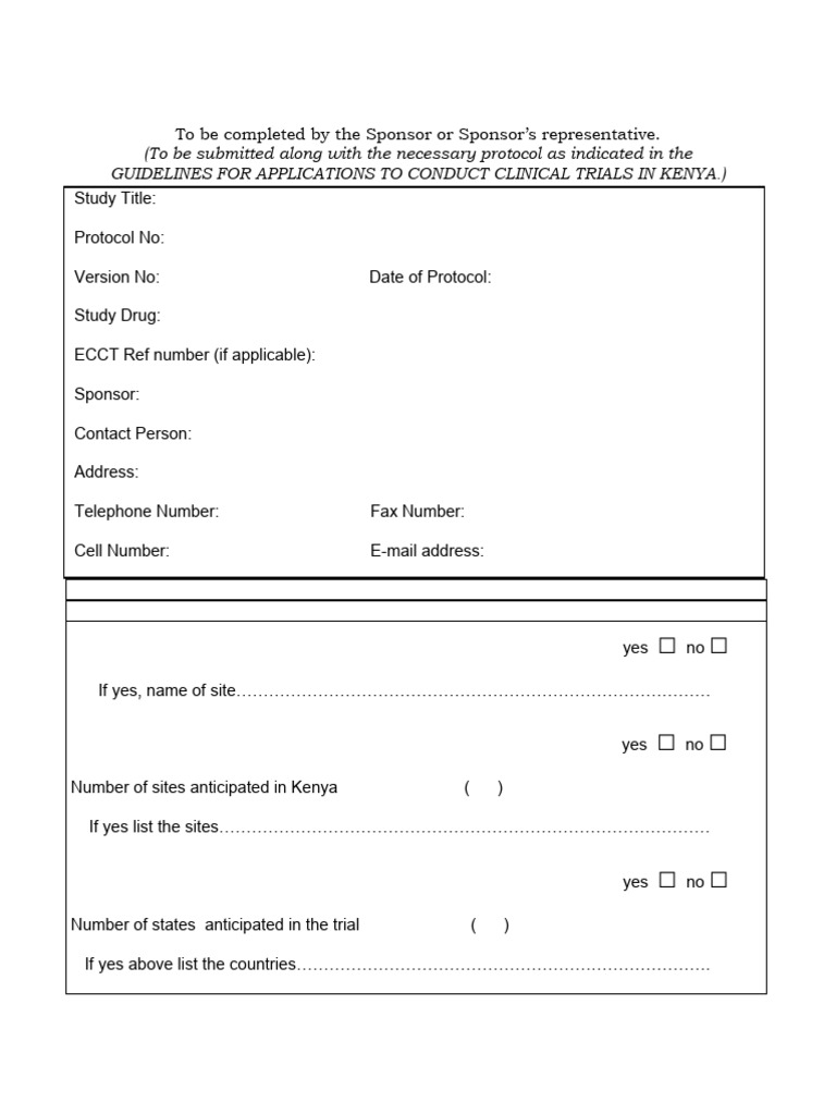 Clinical Trial Application Form | PDF | Phases Of Clinical Research ...