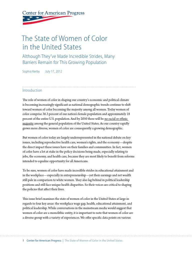 The State of Women of Color in The United States | PDF | Medicaid ...