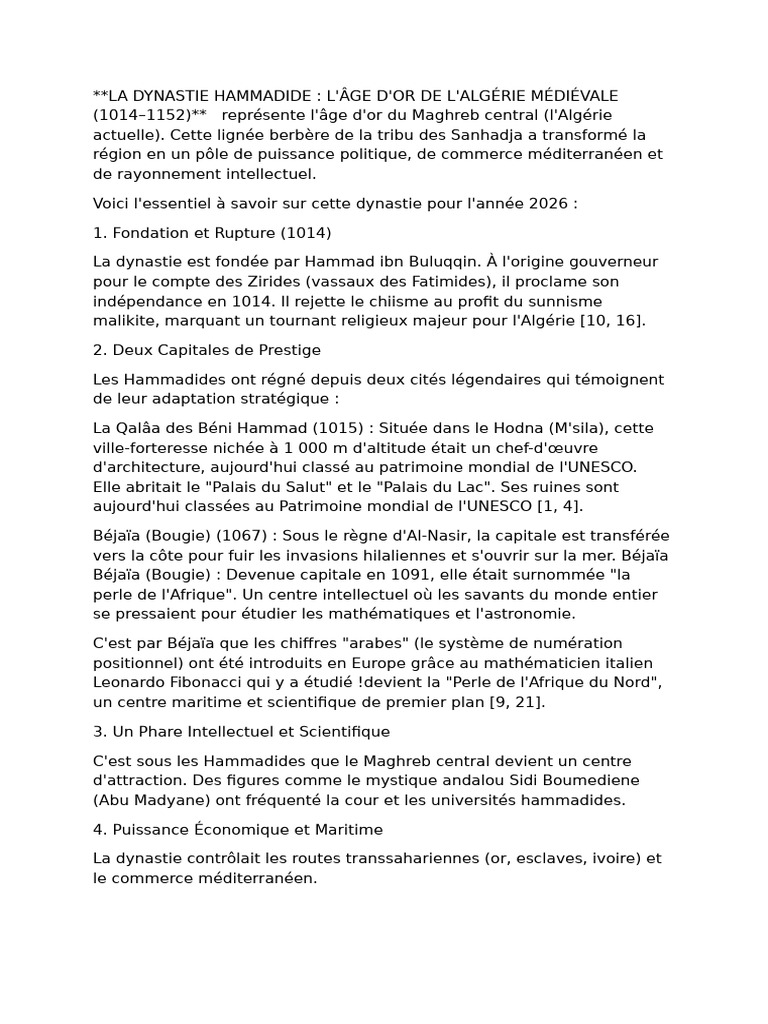 Hammadite Dynastie | PDF | le Maghreb | Afrique du Nord