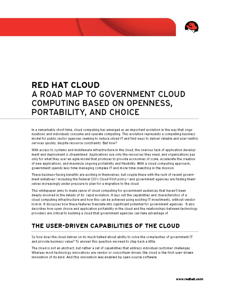 Cloud in Gov WP Dec2011 Final | PDF | Red Hat | Cloud Computing