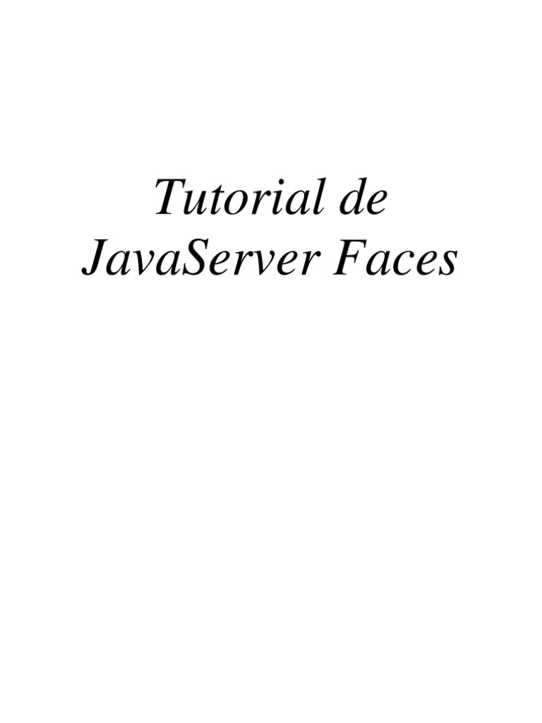 Tutorial JSF | PDF | Páginas del servidor Java | Frijoles Netos