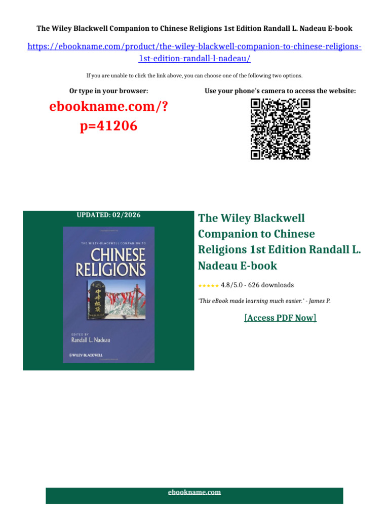 The Wiley Blackwell Companion To Chinese Religions 1st Edition Randall ...
