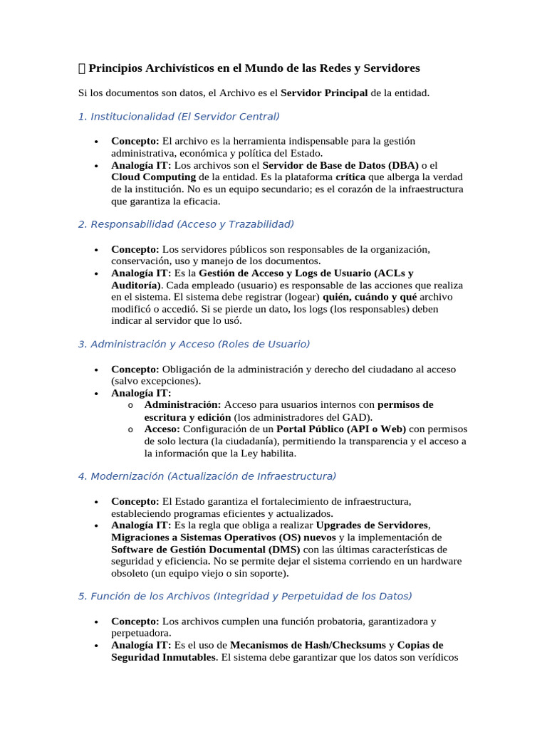Principios Archivísticos en el Mundo de las Redes y Servidores | PDF ...
