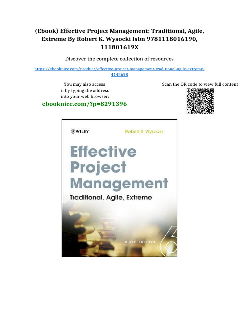 (Ebook) Effective Project Management: Traditional, Agile, Extreme by ...