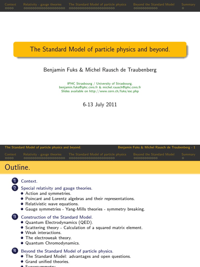 The Standard Model of Particle Physics and Beyond: An Overview of ...