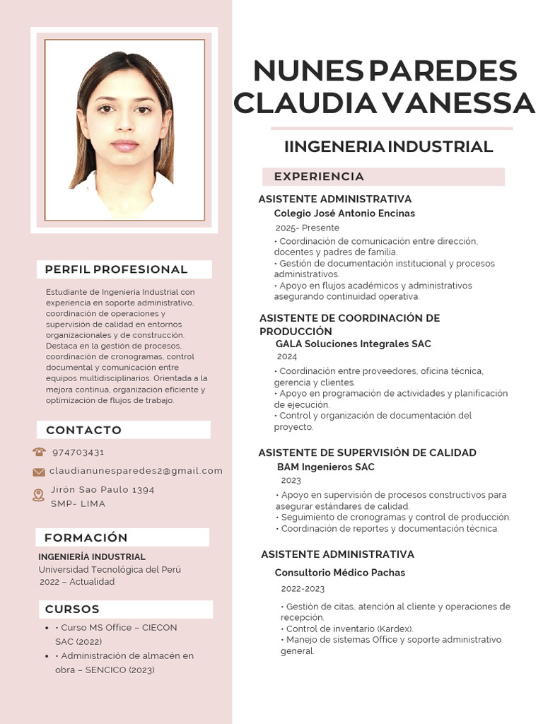 CV 2026 Claudia Nunes | PDF