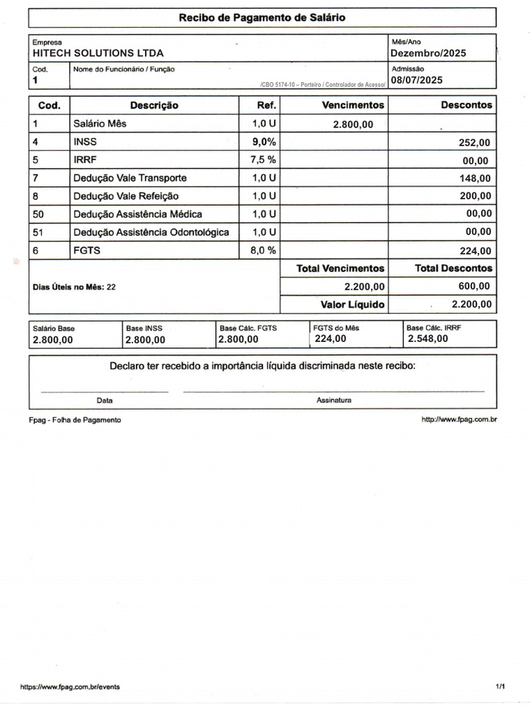 Holerite Asd | PDF