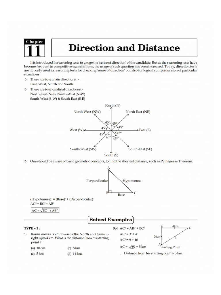 Direction and Distance | PDF