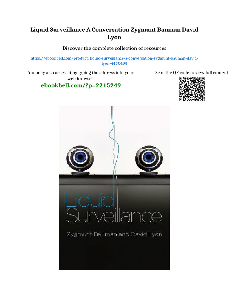 Liquid Surveillance A Conversation Zygmunt Bauman David Lyon Available ...