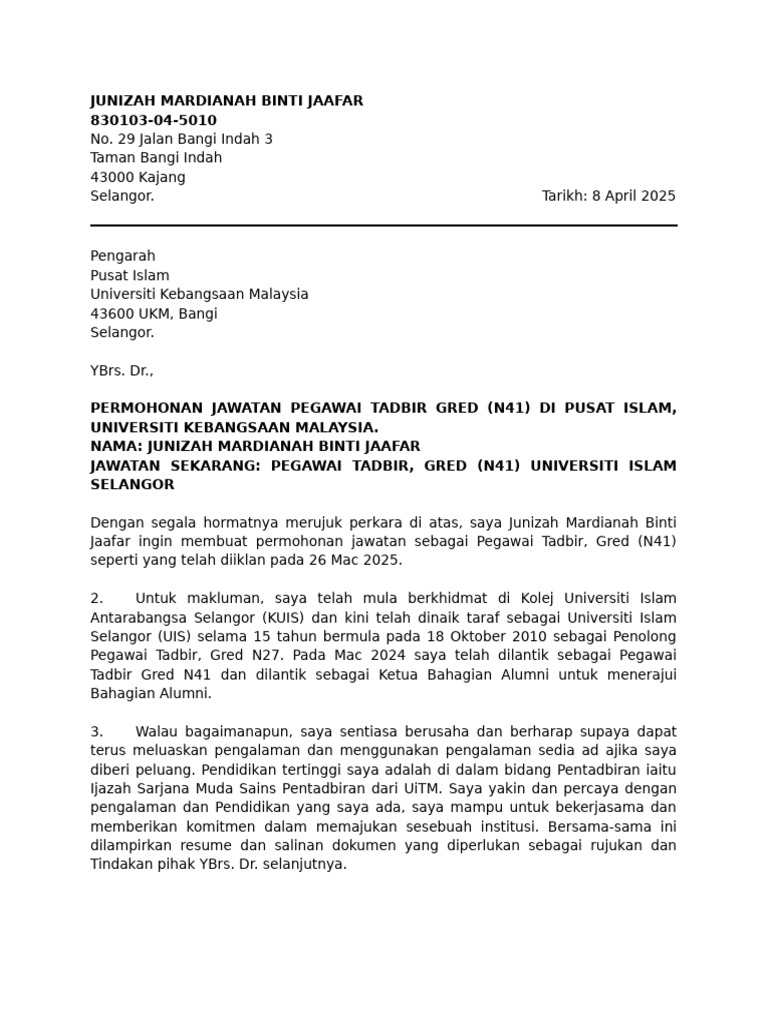 Surat Permohonan Ukm | PDF