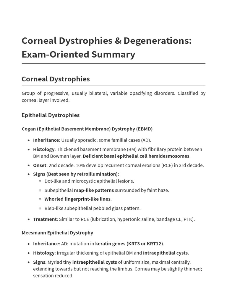Kanski Cornea Summary6 | PDF | Cornea | Ophthalmology