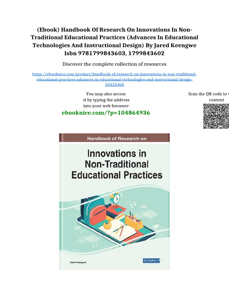 (Ebook) Handbook of Research on Innovations in Non-Traditional ...