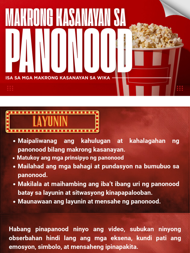 Group 5 Makrong Kasanayan Sa Panonood | PDF