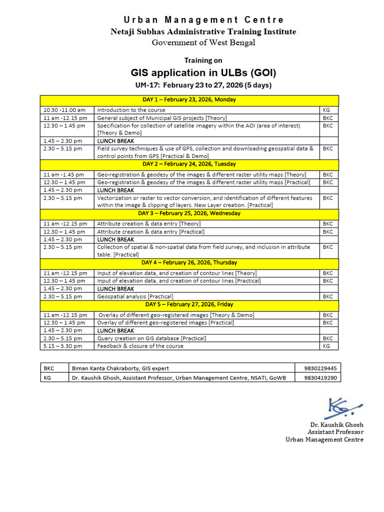 Schedule UM-17 GIS Applications in ULBs | PDF | Geographic Information ...