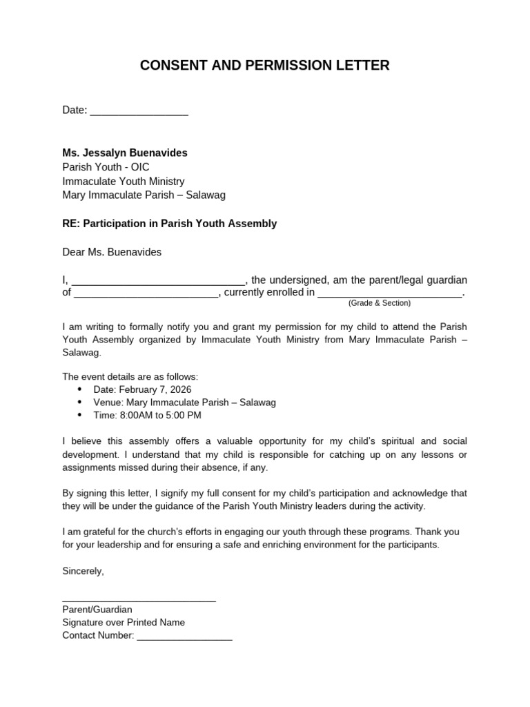 Consent and Permission Letter | PDF
