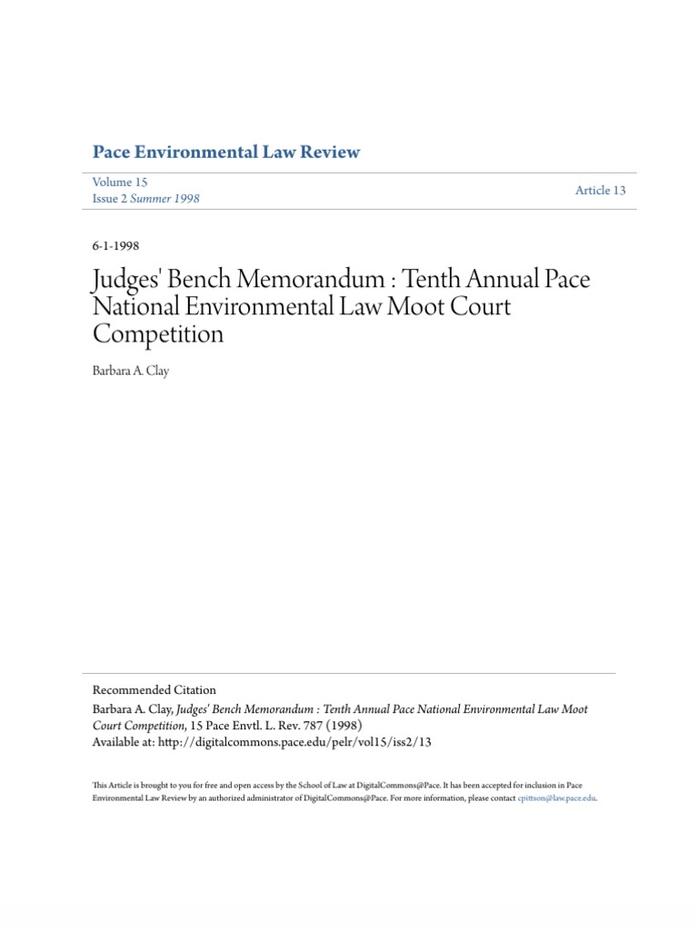 Judges' Bench Memorandum for Moot Court | PDF | Standing (Law) | Mens Rea