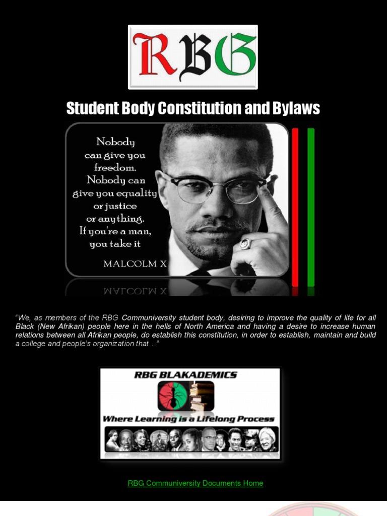 RBG Student Body Constitution and Bylaws Updated Draft For Edit and Ratification | PDF | Vice ...