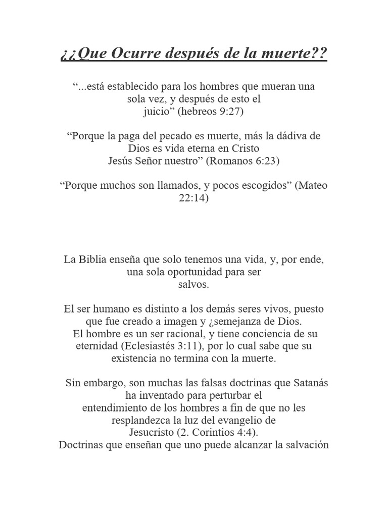 Que Ocurre Despues de La Muerte | PDF | Cristo (título) | La ...