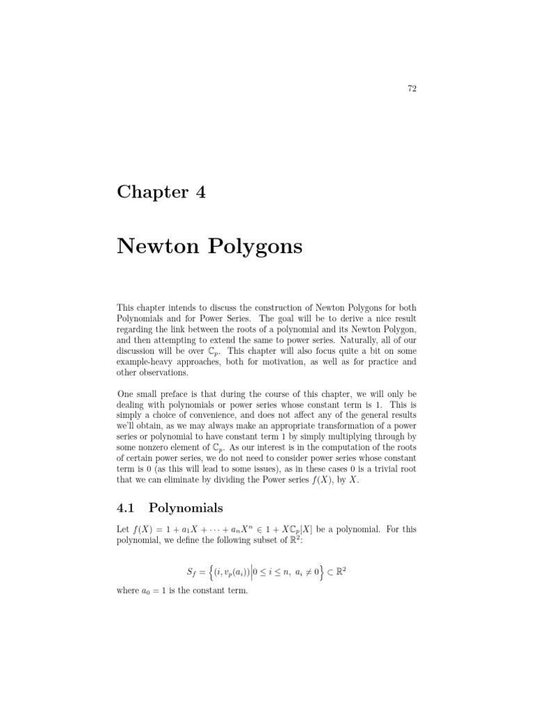 Newton Polygons - Manu A Sankaran - Summer 2025 | PDF | Power Series ...