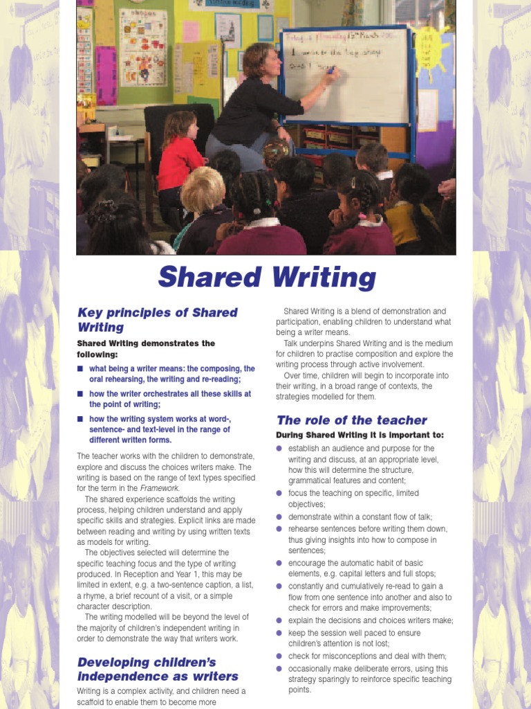 Early Literacy Support - Shared Writing | PDF | Sentence (Linguistics ...