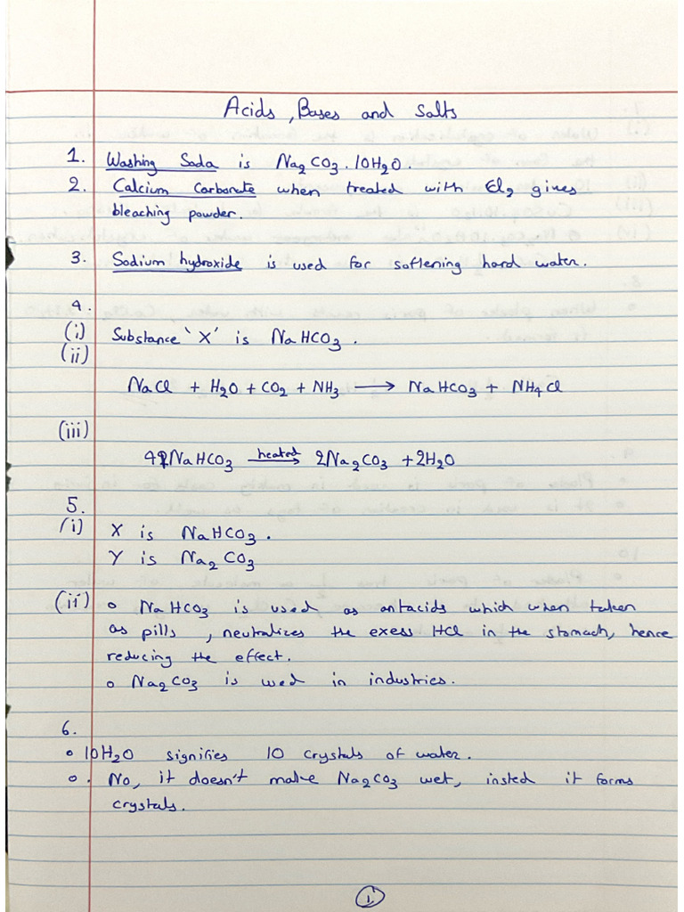 Acids, Bases and Salts Test | PDF