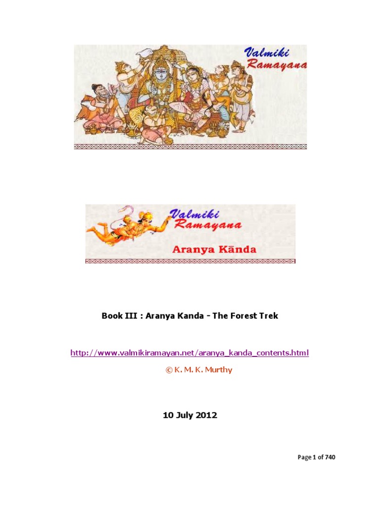 3 Valmiki Ramayan Net Aranya Kanda 10july2012 | PDF | Sita | Ramayana
