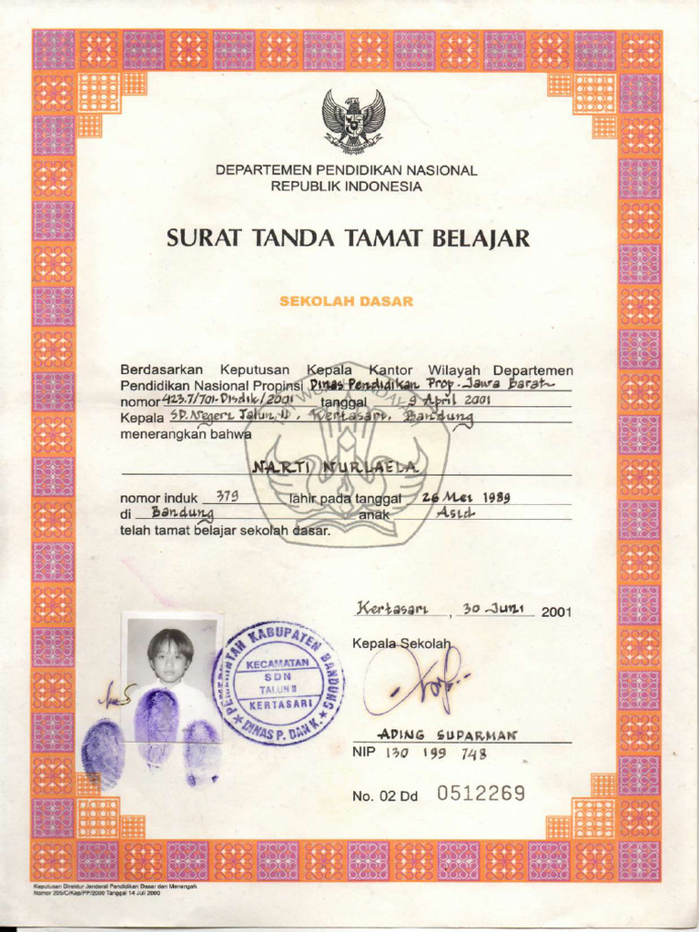 Ijazah SD An Narti Nurlaela - Compressed | PDF