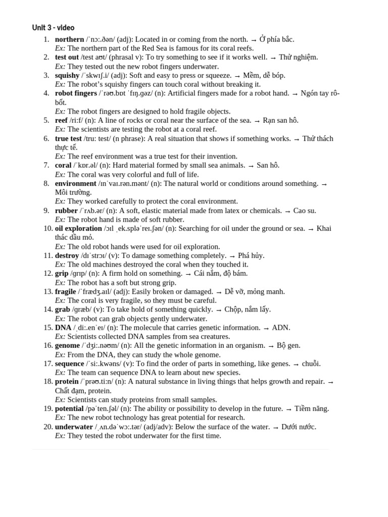 Unit 3. Video | PDF | Coral | Robot