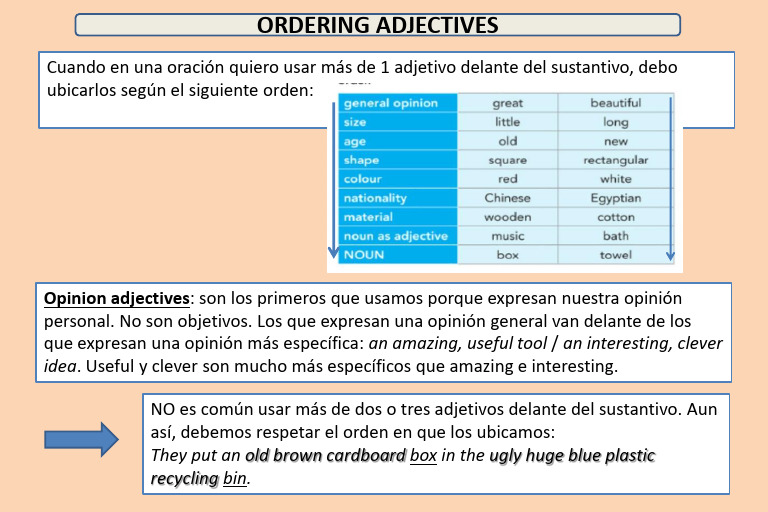 A2 - Ordering Adjectives | PDF