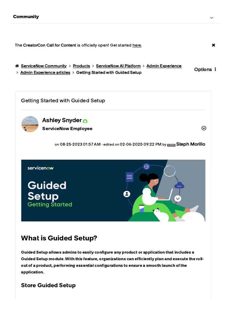 Getting Started With Guided Setup - ServiceNow Community | PDF ...