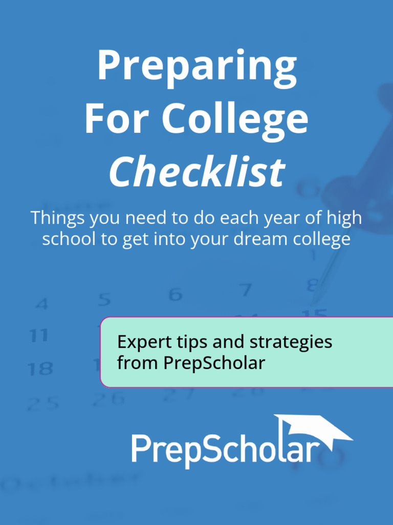 Preparing For College Checklist | PDF