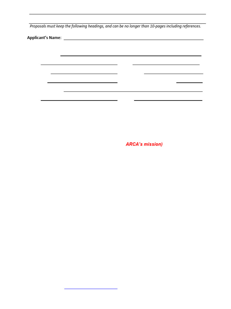 2022 ARCA Doctoral Research Proposal Competition Template | PDF