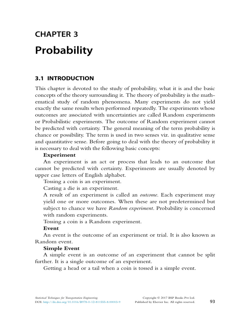 Chapter 3 Probabilit 2017 Statistical Techniques For Transportation ...