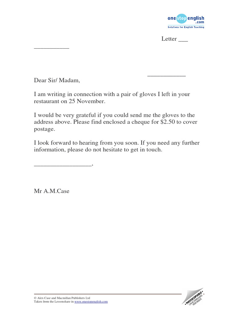 Example of Letter1 | PDF