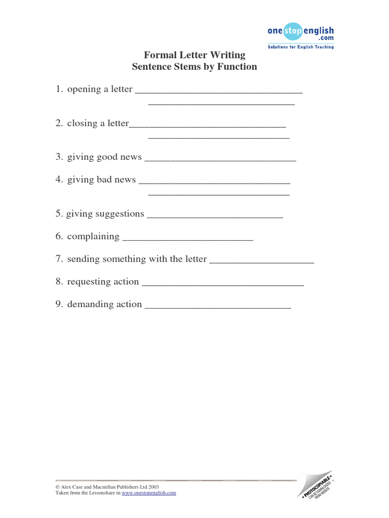 Formal Letter Functions | PDF