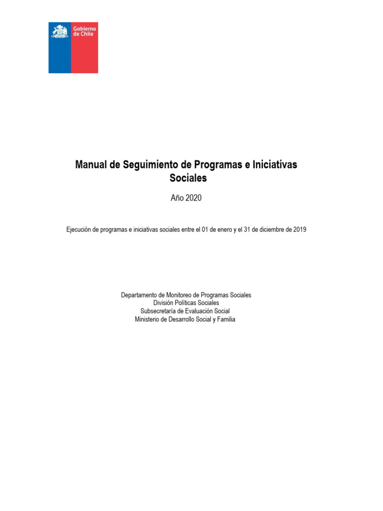 manual de seguimiento de programas e iniciativas sociales | PDF ...