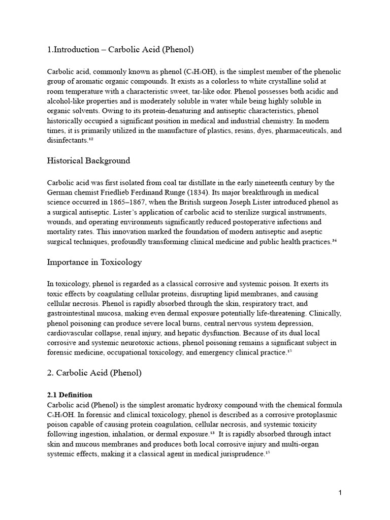 Introduction - Carbolic Acid (Phenol) | PDF | Drug Metabolism ...