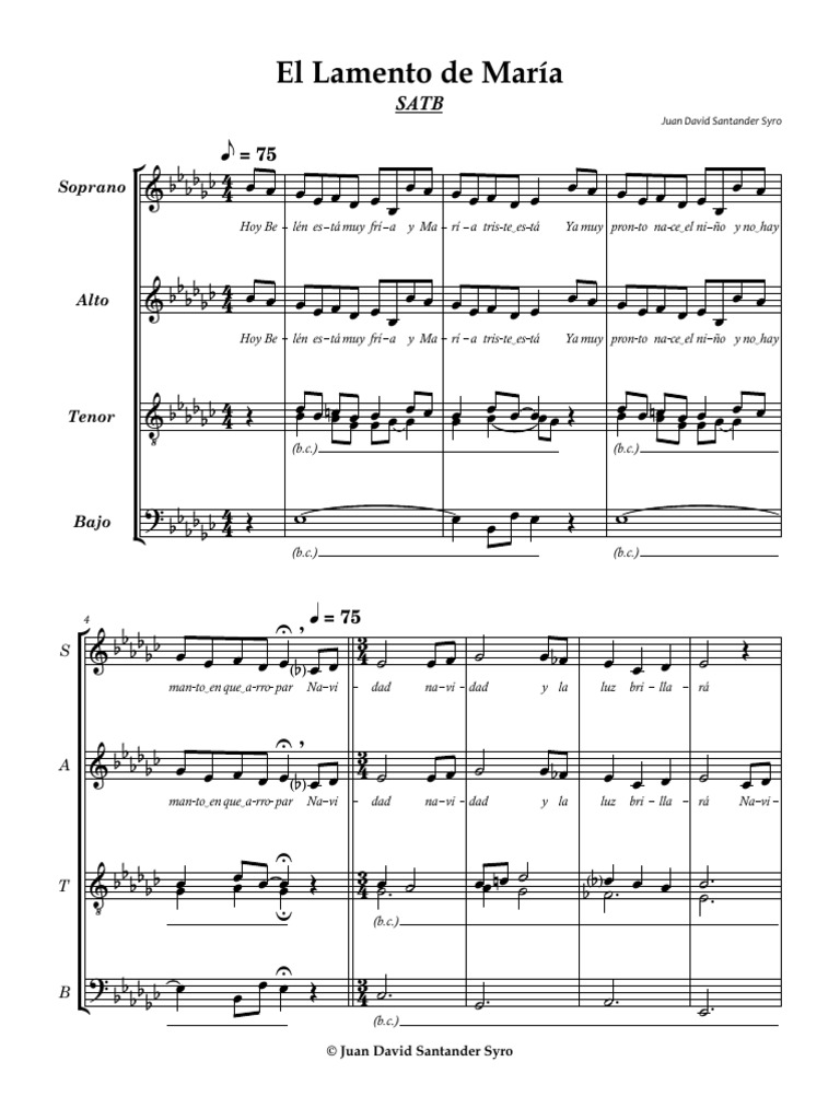 El Lamento de María - Juan David Santander Syro | PDF | Música vocal