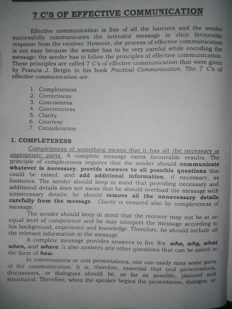 7c's of Effective Communication | PDF